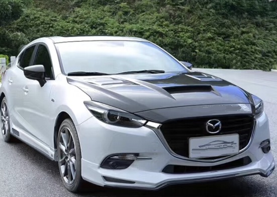 CARMATE Mazda Mazda3 2014 - 2017 sedan "HT Style" Bonnet (carbon ...